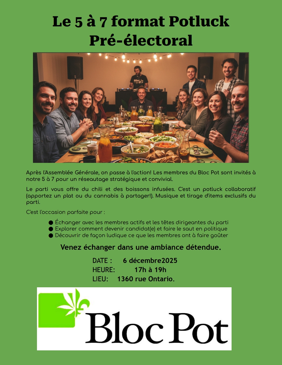 Potluck 2025 | Bloc Pot | Légalisation du cannabis